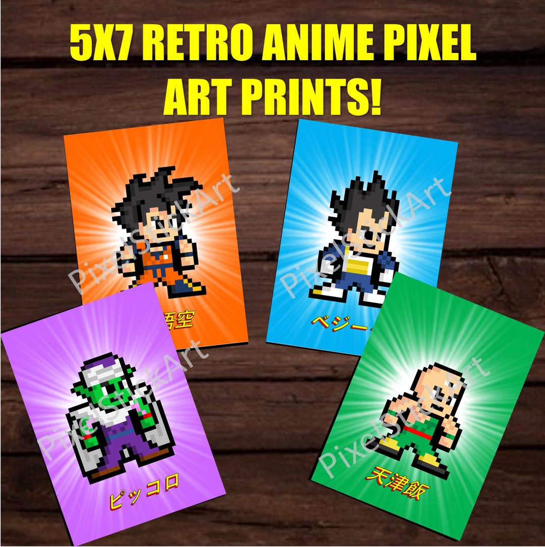 8-bit DBZ Retro Anime 5X7 Prints - Etsy