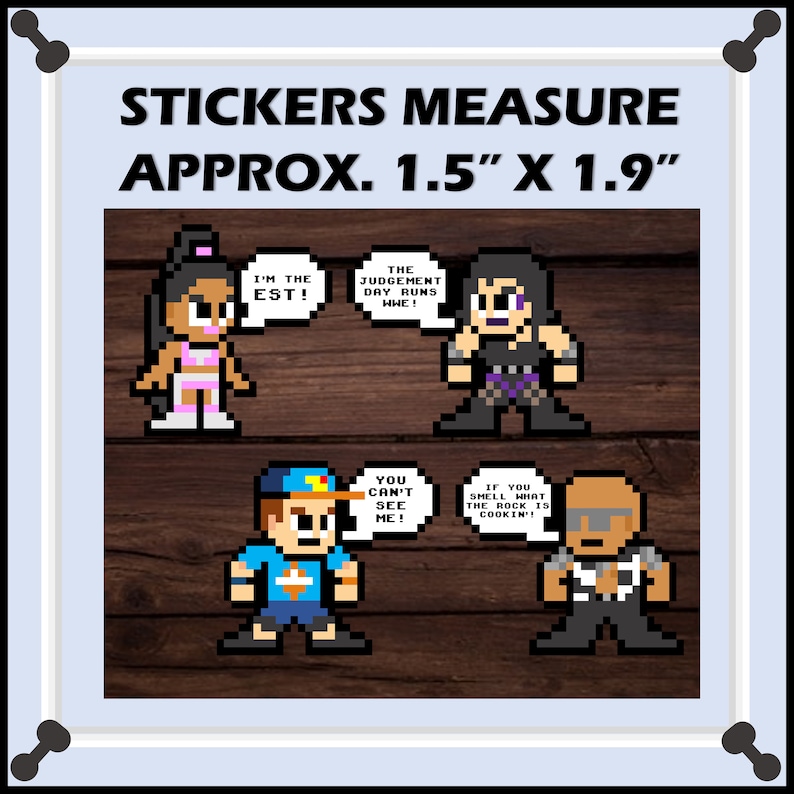 8-bit Sticker Set of 12 Individual Decals: Catchphrase Collection ...