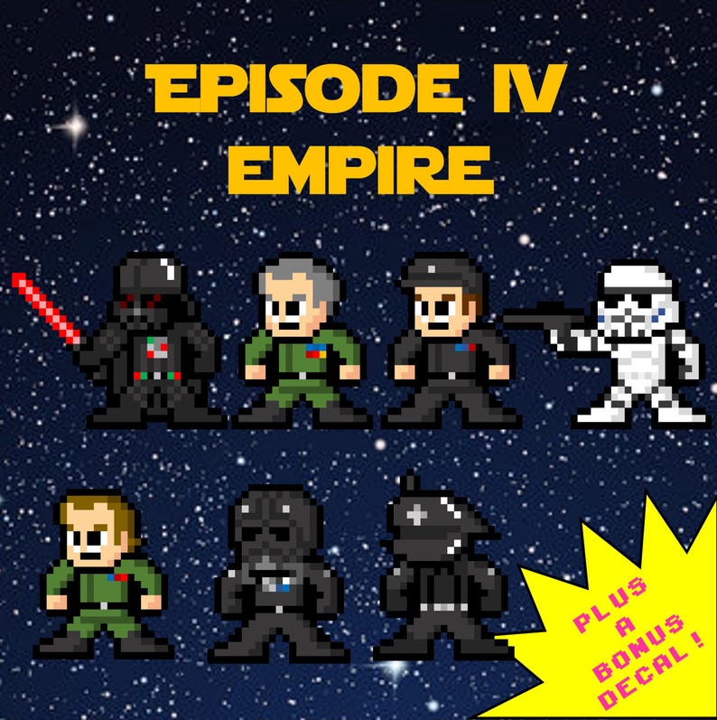 8-bit Sci-fi Sticker Set: Empire Set of 7 Stickers - Custom Pixel Art ...
