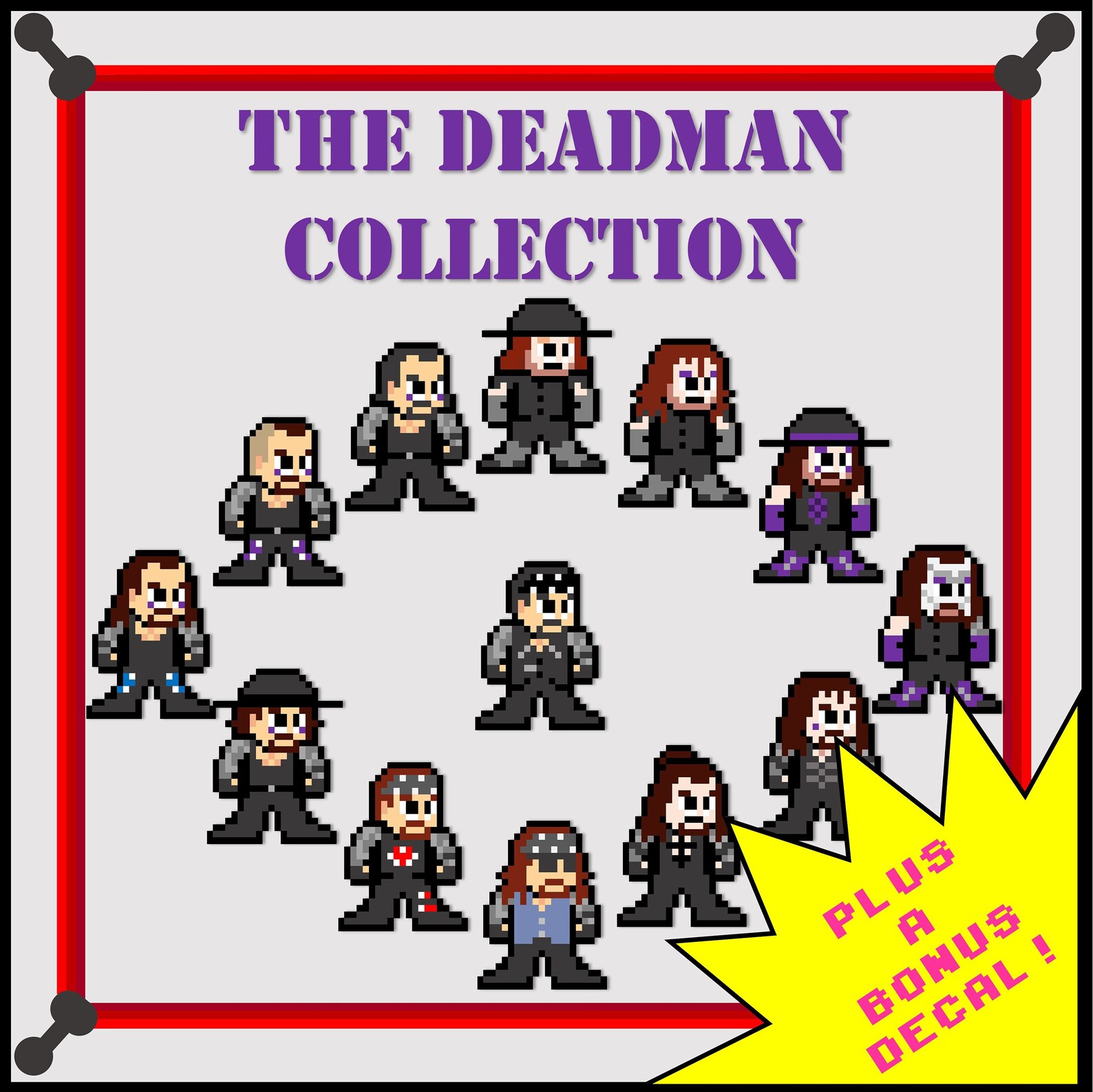 8-bit Pixel Art Deadman Collection Vinyl Sticker Set of 13 Individual ...