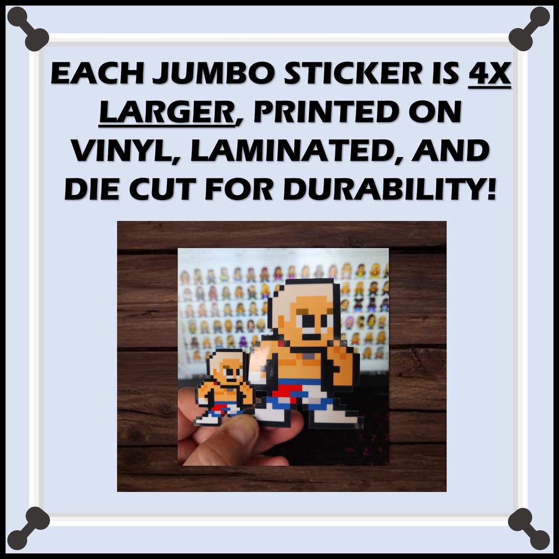8-bit Pixel Art Set of Two JUMBO Rival Stickers: Cody Rhodes Vs. Seth ...