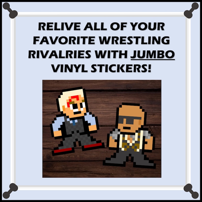 8-bit Retro Wrestling JUMBO Sticker Set of 2: Cody Vs Rock - Etsy