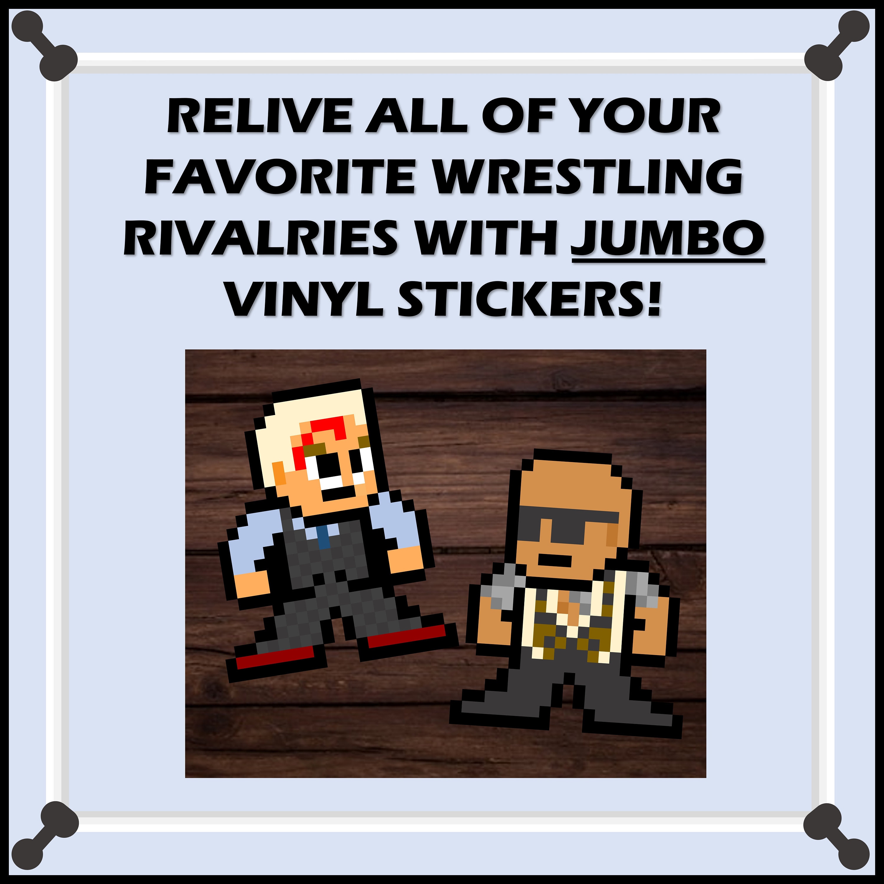 8-bit Pixel Art Sticker JUMBO RIVALS Set of Two JUMBO Decals: Cody Vs ...