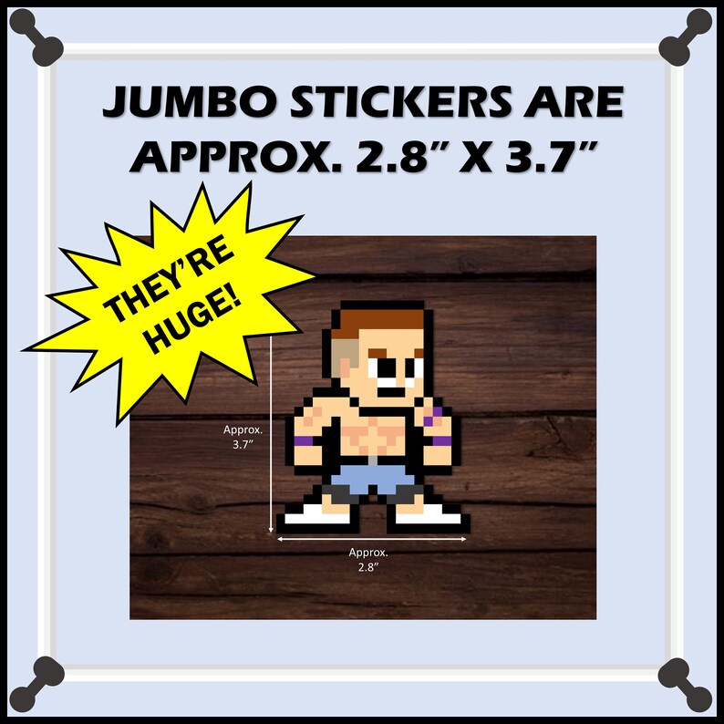 8-bit Retro Wrestling JUMBO Sticker Set of 2: Cena Vs Orton - Etsy