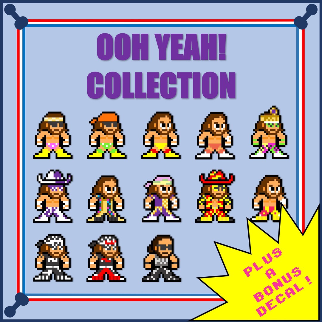 8-bit Pixel Art Stickers the Ooh Yeah Collection Vinyl Sticker Set of ...