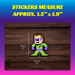 8-bit Sticker Set of 8 Individual Decals: Caped Crusader '66 - Custom ...