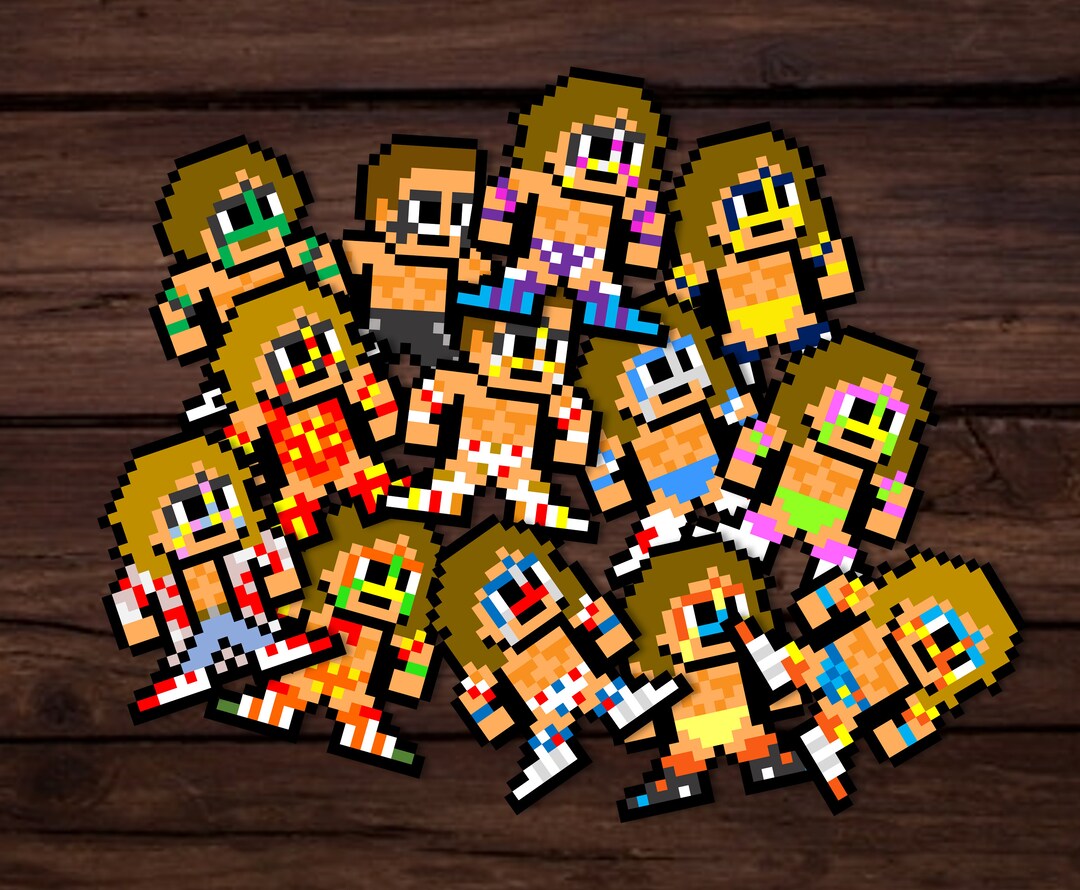 8-bit Pixel Art WCW/WWF/WWE Ultimate Warrior Collection Vinyl Sticker ...