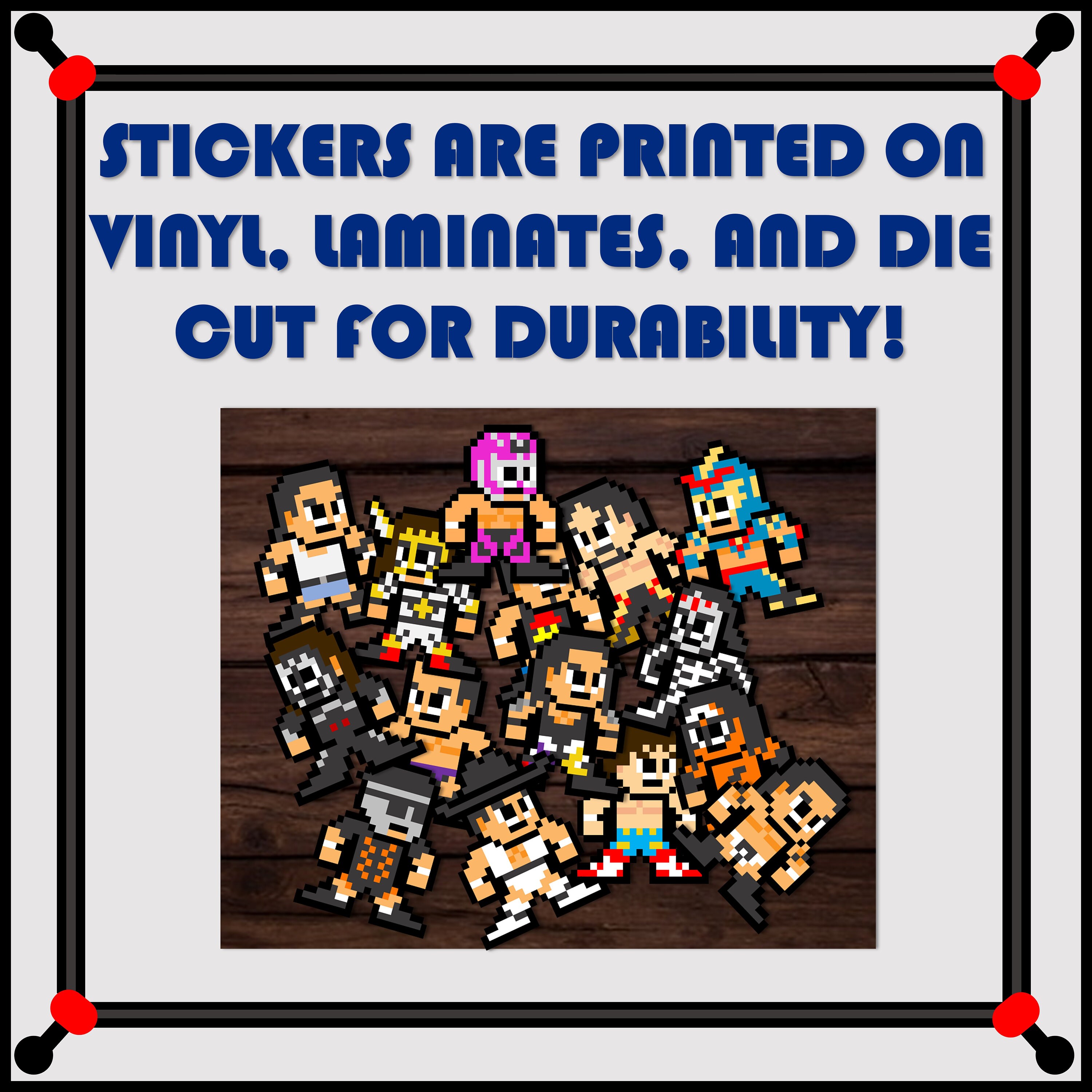8-bit Pixel Art WCW Cruiserweight Collection Vinyl Sticker Set of 15 ...