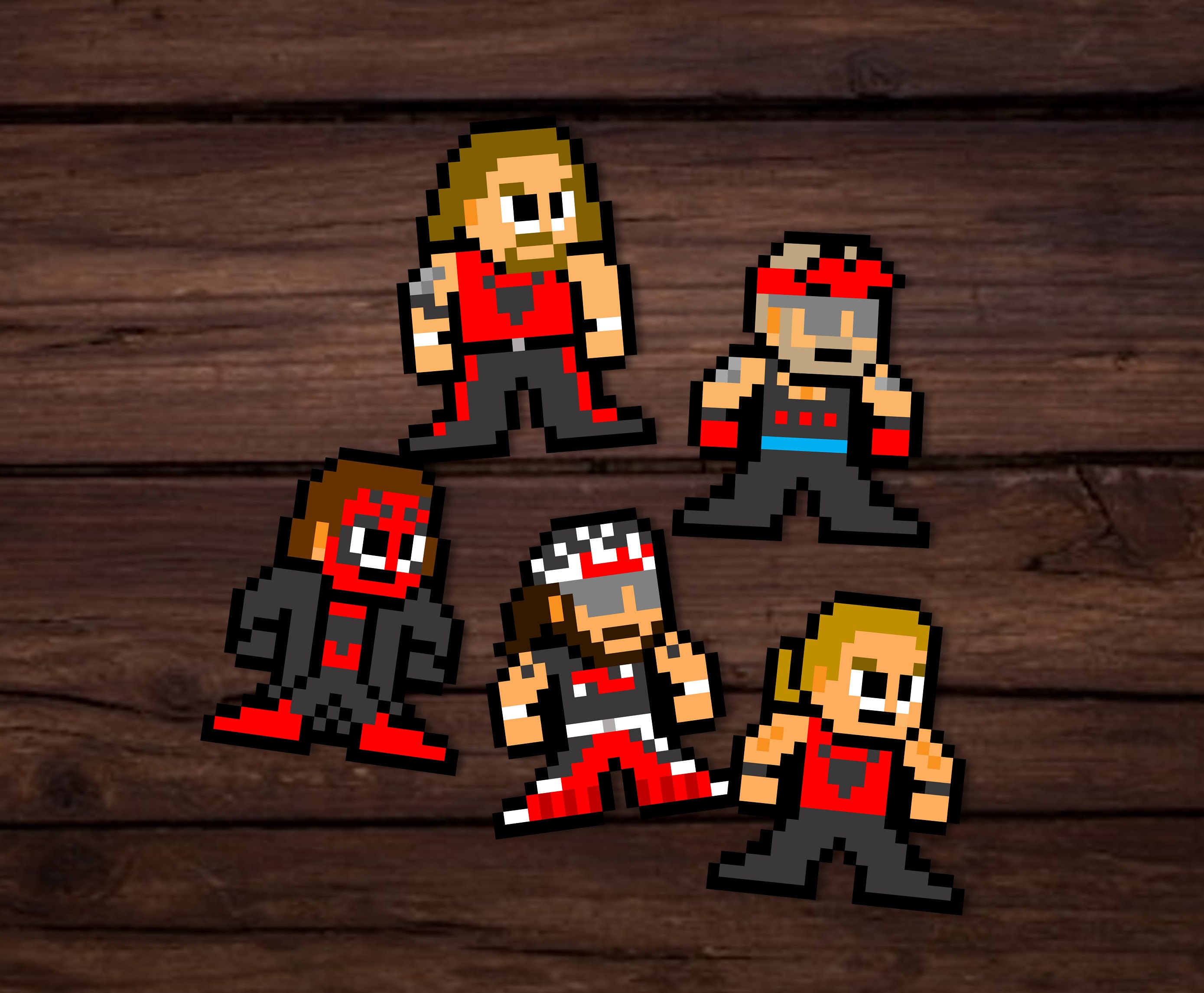 8-bit Pixel Art WCW Nwo Wolfpac Collection Vinyl Sticker Set of 5 ...