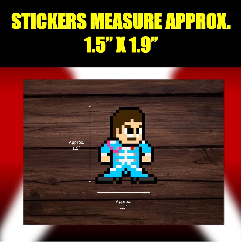 8-bit Rock Band Sticker Set: Sgt. Pepper Set of 4 Stickers - Custom ...