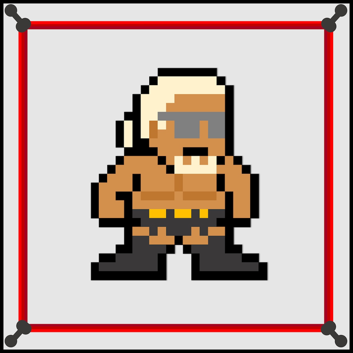 8-bit Pixel Art WWF Too Cool Sticker Set of 3 Individual Stickers ...