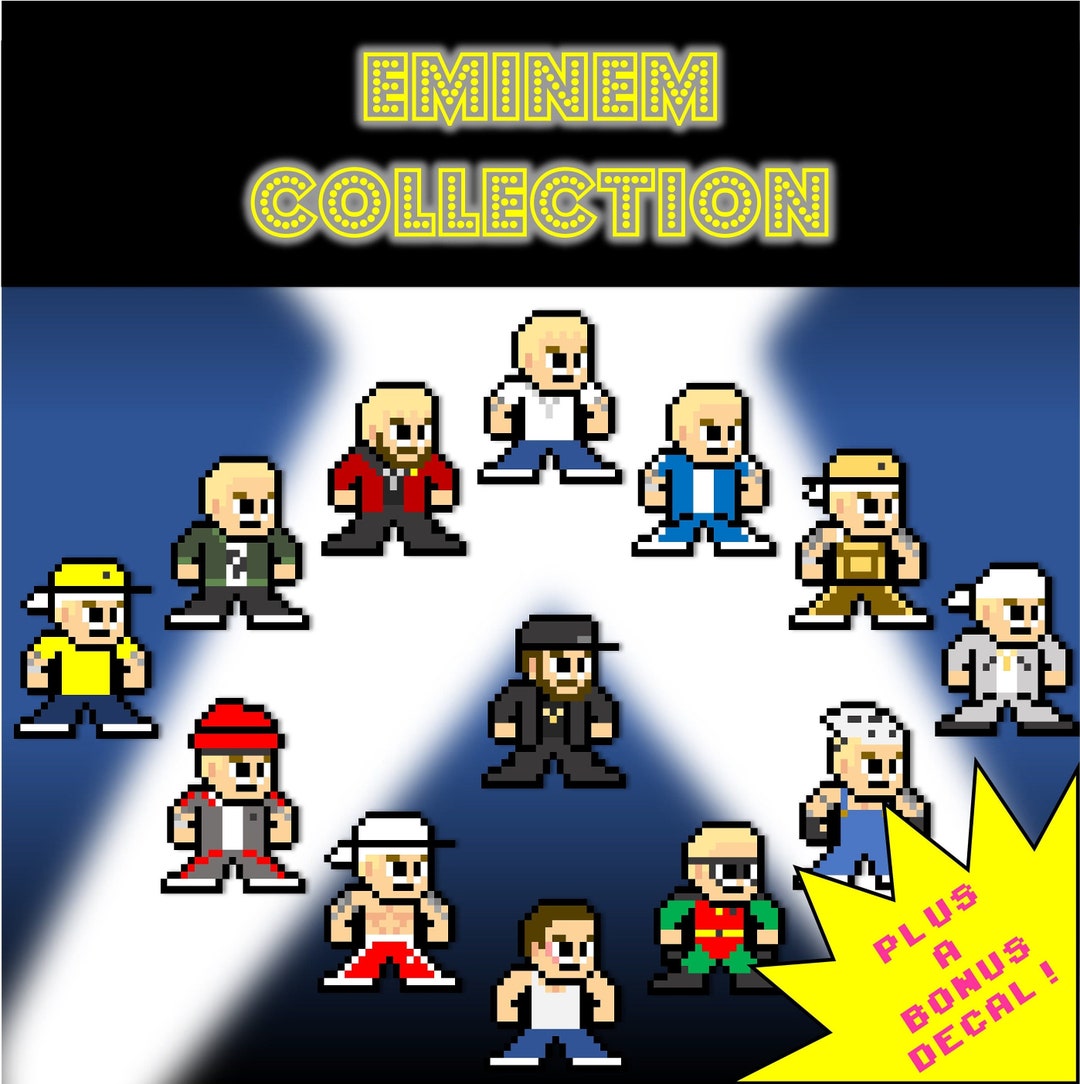 8-bit Pixel Art Eminem Collection Vinyl Sticker Set of 13 Individual ...