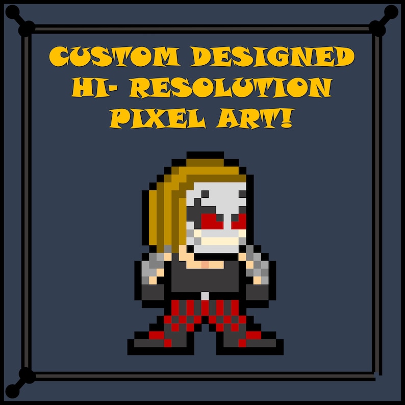 8-bit Pixel Art WWE Firefly Funhouse Collection Vinyl Sticker Set of 5 ...