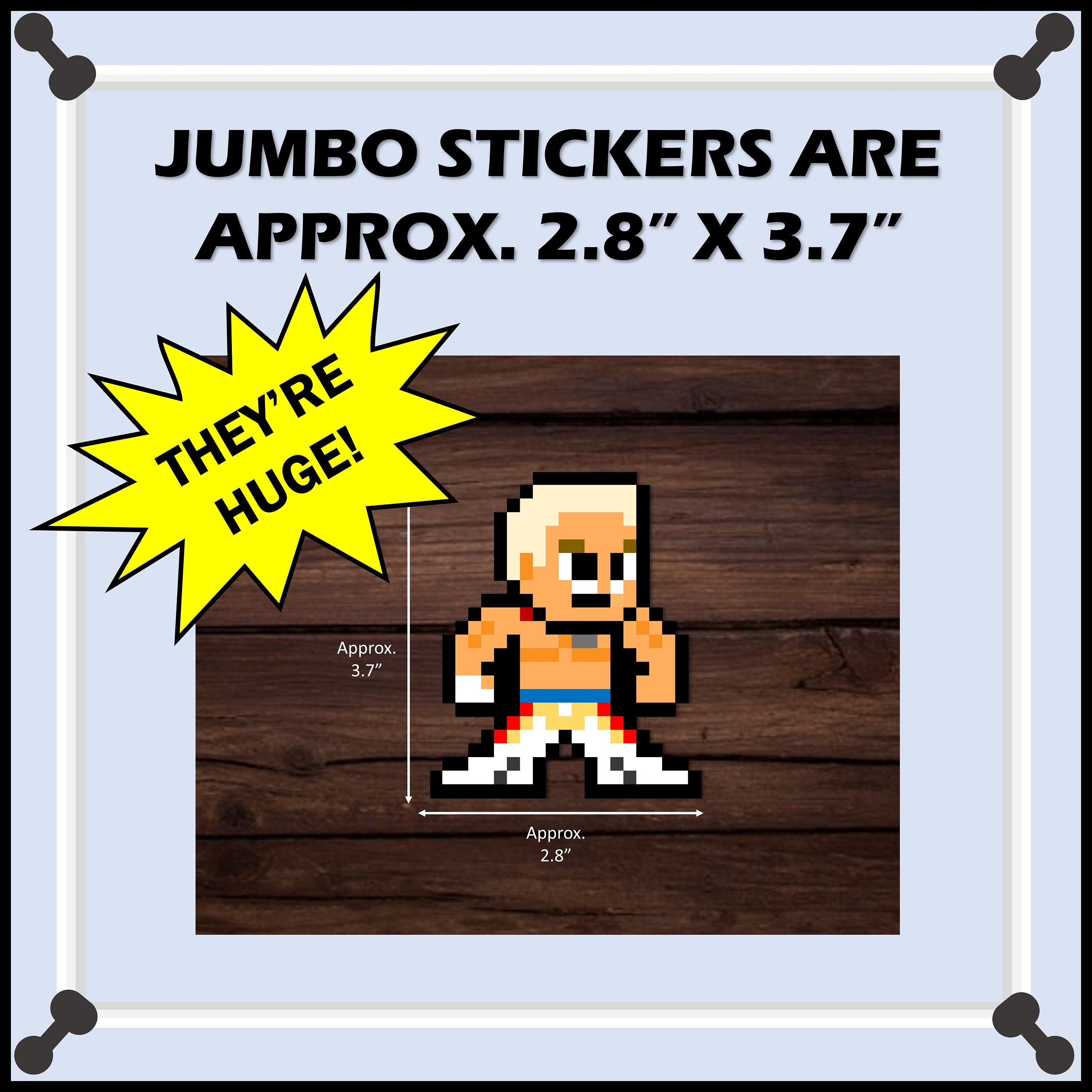 8-bit Pixel Art Set of Two JUMBO Rival Stickers: Cody Rhodes Vs. Roman ...