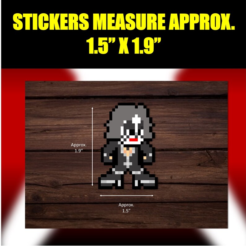 8-bit Retro Rock Band Stickers: God of Thunder Set of 4 - Etsy