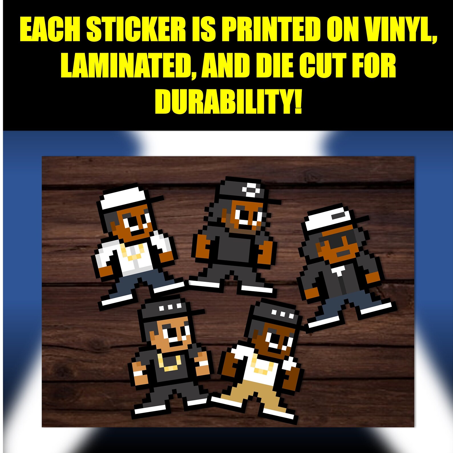 8-bit Pixel Art N.W.A Collection Vinyl Sticker Set of 5 Individual ...