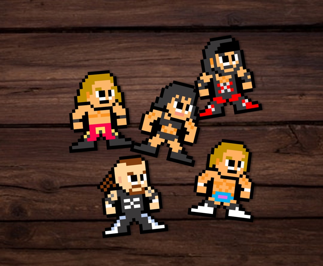 8-bit Pixel Art WWF De-generation X Collection Vinyl Sticker Set of 5 ...