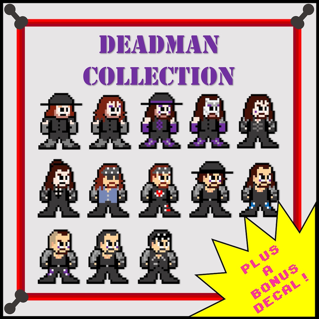 8-bit Wrestling Sticker Set: Deadman Collection Set of 13 Stickers ...