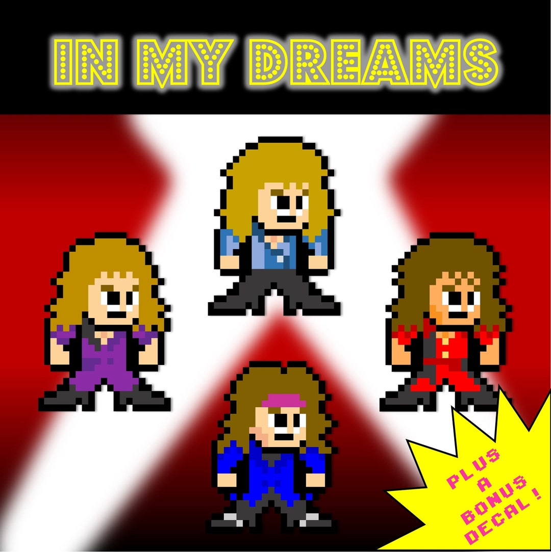 8-bit Pixel Art Stickers 80's in My Dreams Collection Vinyl Sticker Set ...
