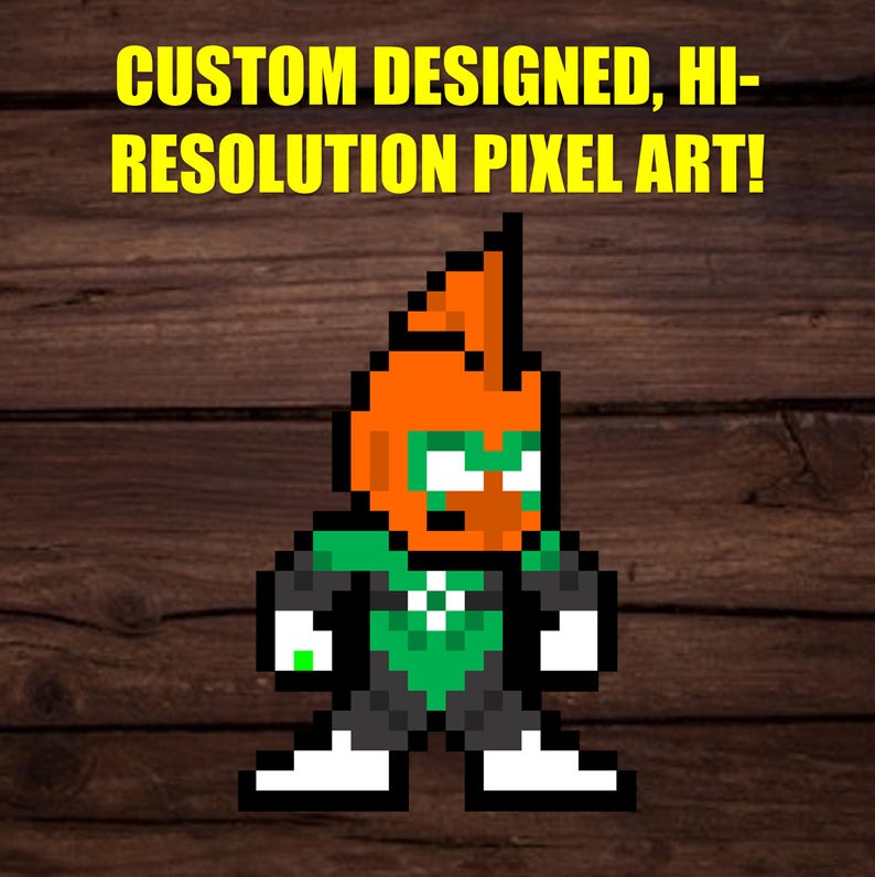 8-bit Lantern Comic 5X7 Print - Custom Designed Pixel Art Manga Anime ...