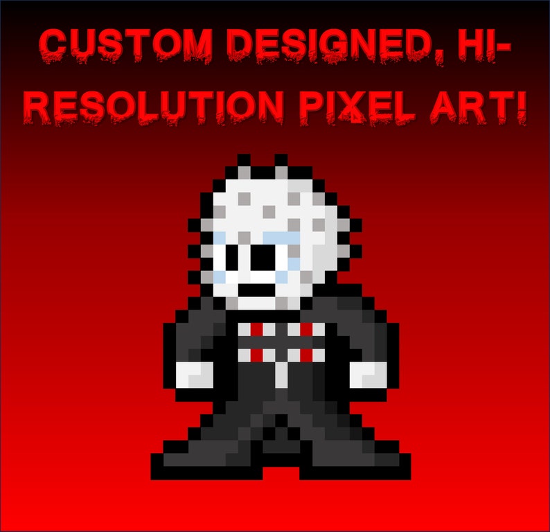 8-bit Pixel Art Stickers Horror Movie Villains Collection Vinyl Sticker ...