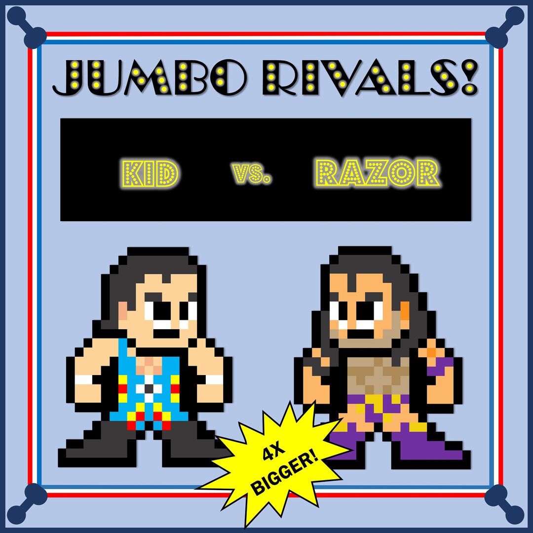 8-bit Pixel Art Stickers JUMBO RIVALS Set of Two JUMBO Decals: Kid Vs ...