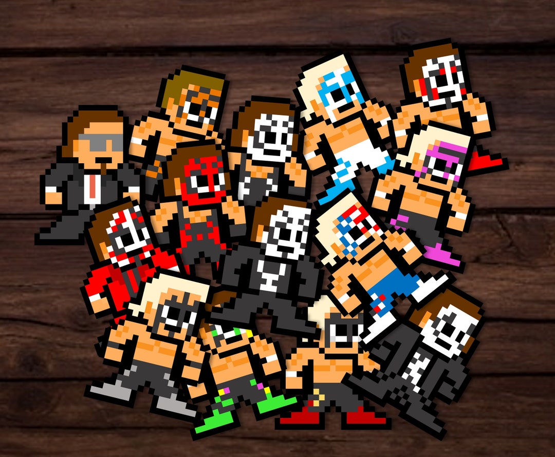 8-bit Pixel Art WCW/TNA/AEW Stinger Collection Vinyl Sticker Set of 14 ...