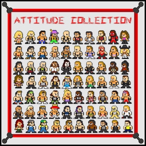 8-bit Pixel Art Stickers the Attitude Collection Vinyl Sticker Set of ...