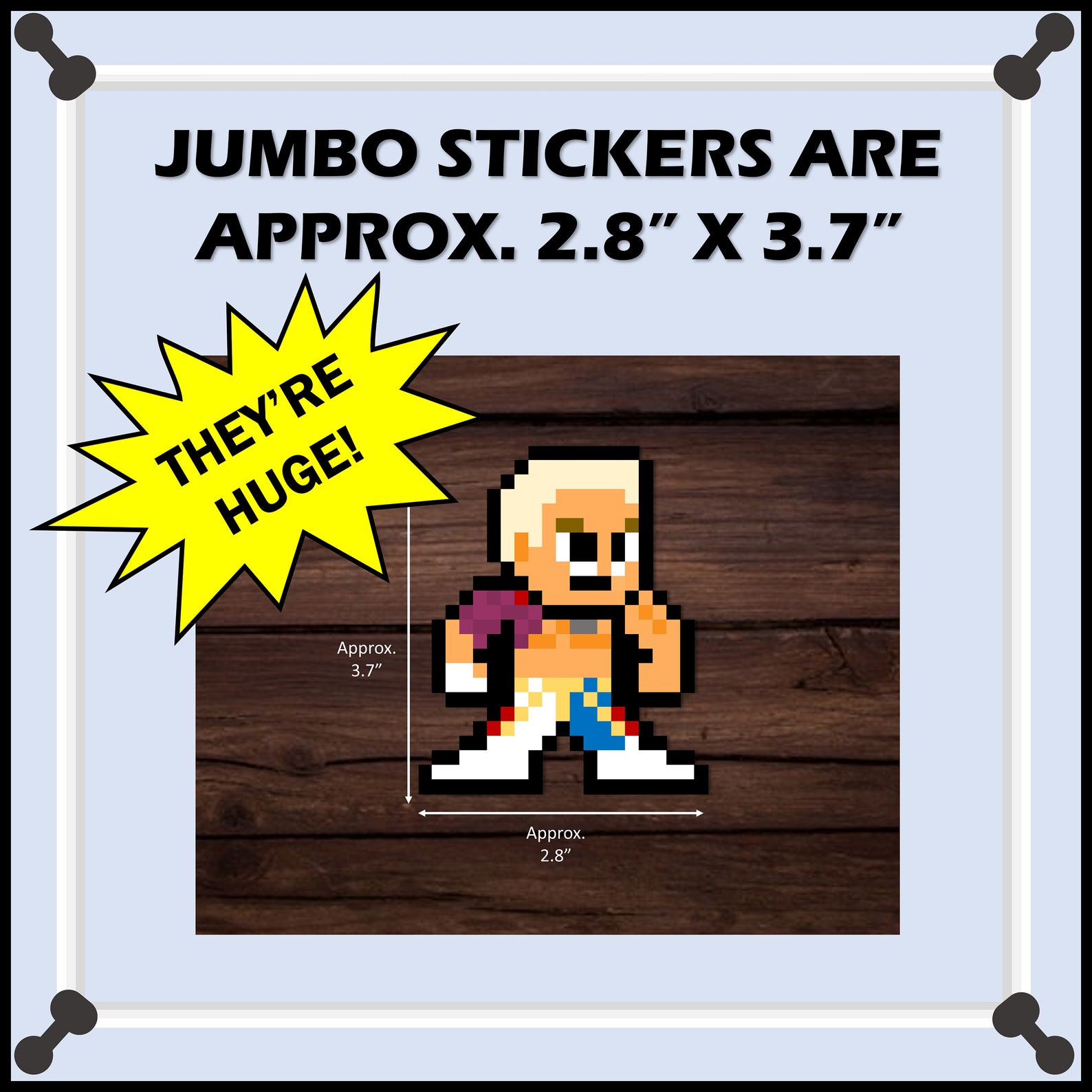 8-bit Pixel Art Set of Two JUMBO Rival Stickers: Cody Rhodes Vs. Seth ...