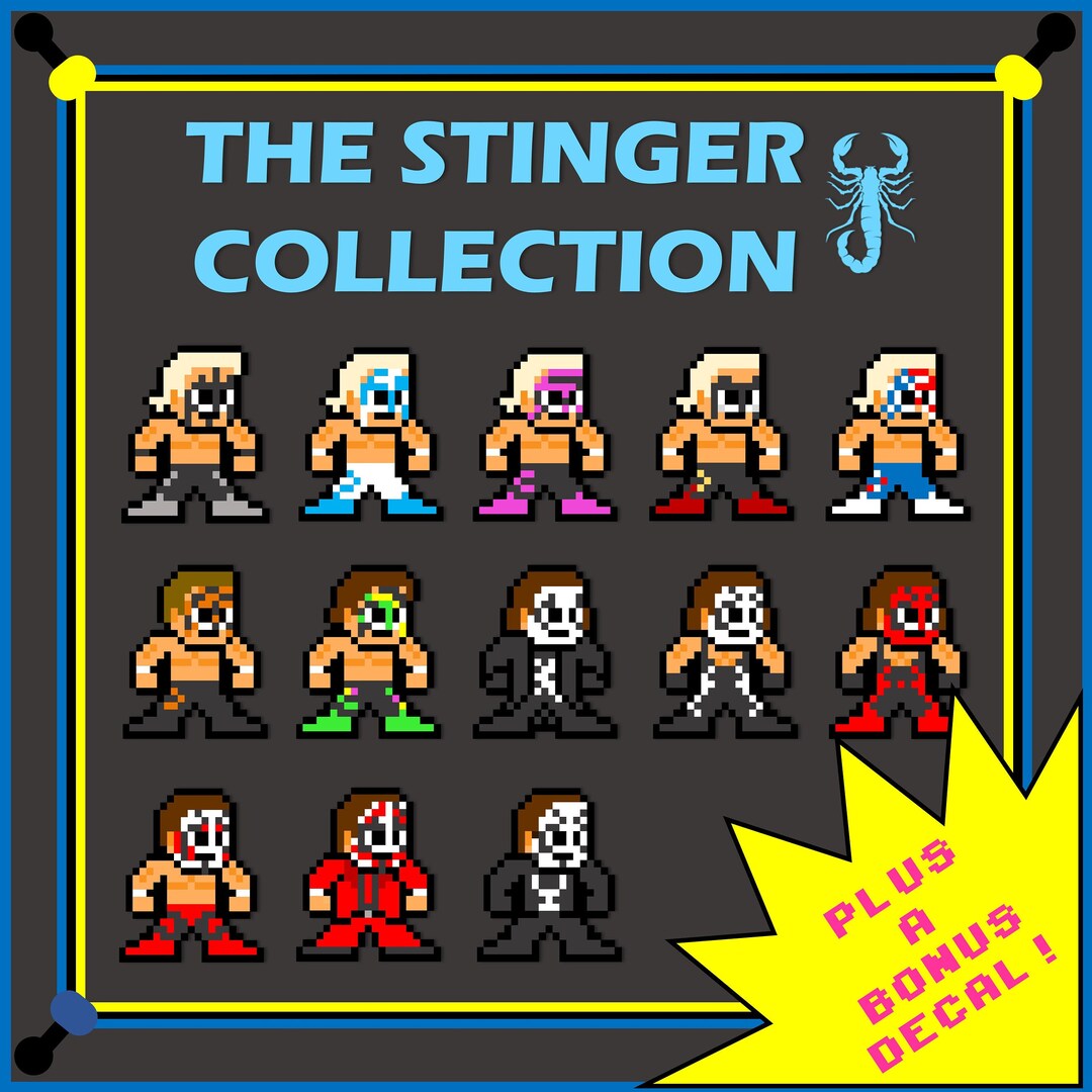 Pixel Art Stickers - the Stinger Collection Vinyl Sticker Set of 13 ...