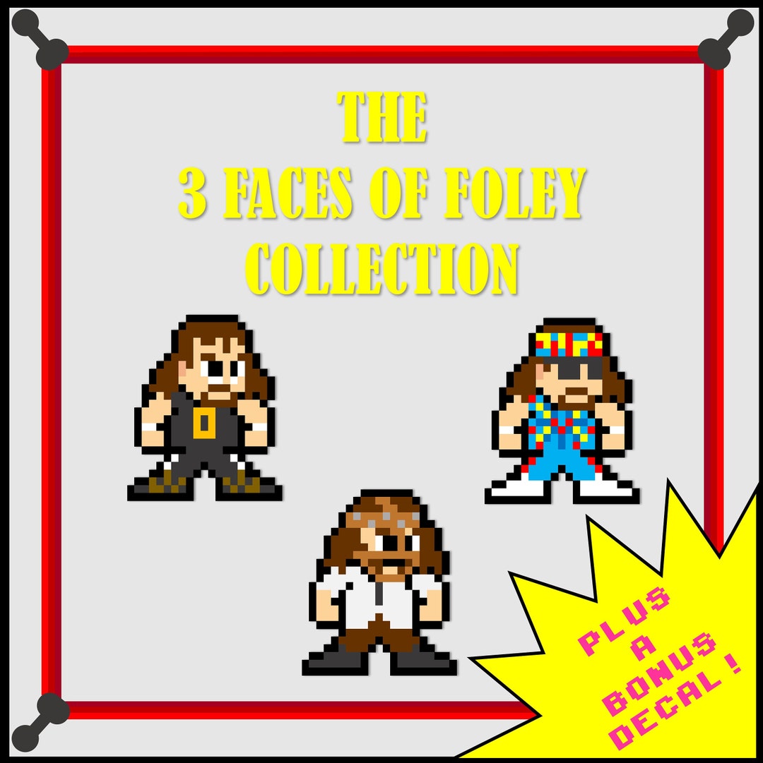 Pixel Art Stickers - the 3 Faces of Foley Collection Vinyl Sticker Set ...