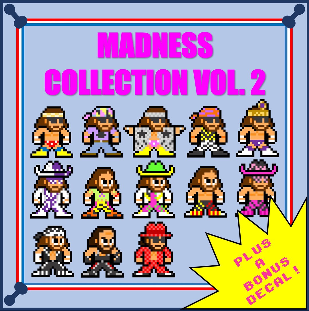 Pixel Art Stickers - the Madness Collection Vol. 2 Vinyl Sticker Set of ...