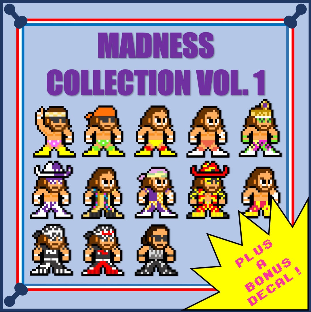 Pixel Art Stickers - the Madness Collection Vol. 1 Vinyl Sticker Set of ...