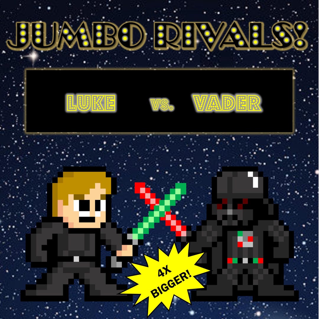Pixel Art Stickers JUMBO RIVALS Set of Two JUMBO Decals: Luke Vs. Vader ...
