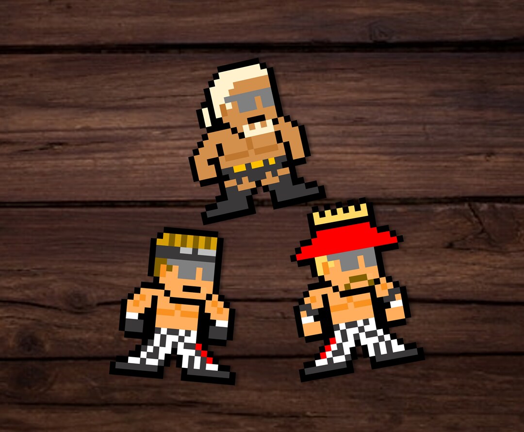 8-bit Pixel Art WWF Too Cool Sticker Set of 3 Individual Stickers ...