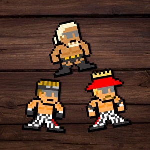8-bit Pixel Art WWF Too Cool Sticker Set of 3 Individual Stickers ...