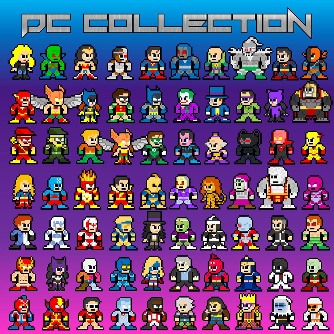 8-bit Comic Sticker Set: DC Collection Set of 70 Stickers - Custom ...