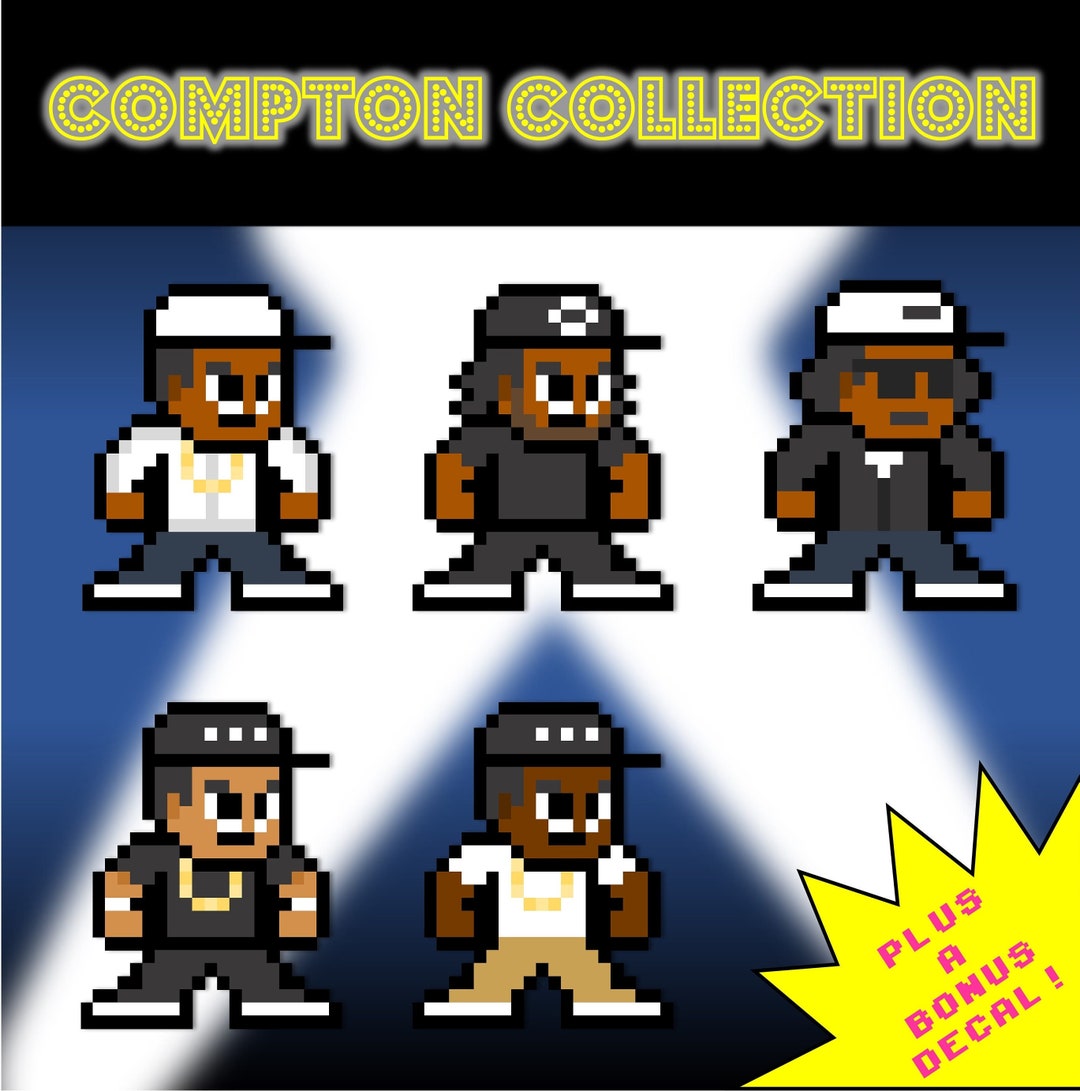 8-bit Sticker Set of 5 Individual Decals: Compton Collection - Custom ...