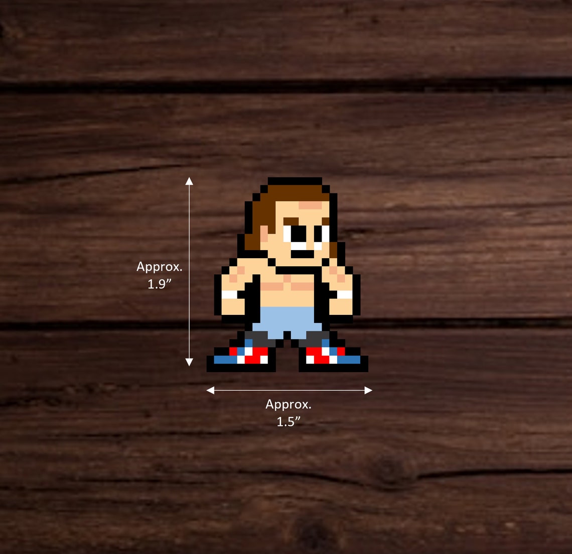 8-bit Pixel Art WWF British Bulldogs Set of 3 Individual Stickers ...