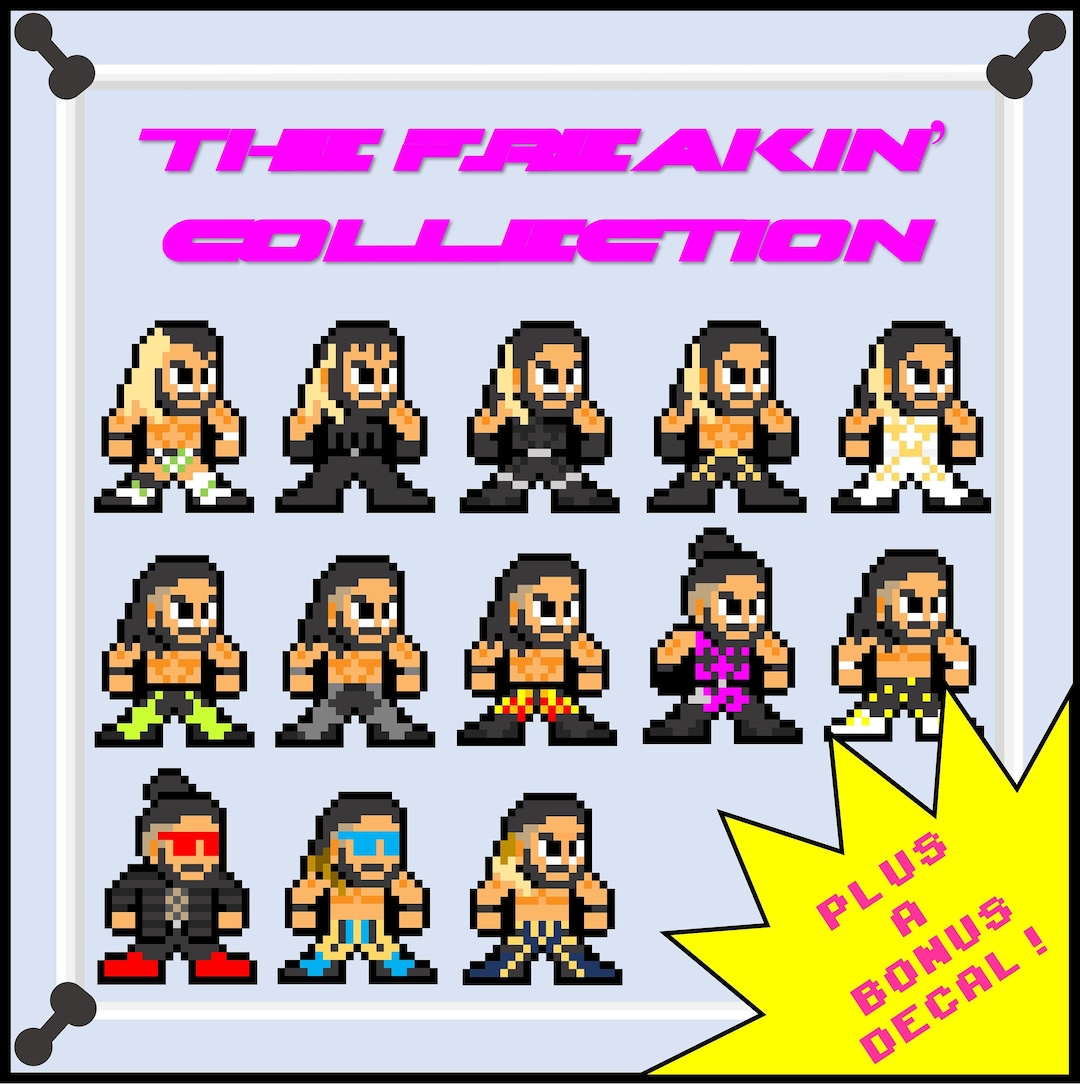 Pixel Art Stickers - the Freakin' Collection Vinyl Sticker Set of 13 ...