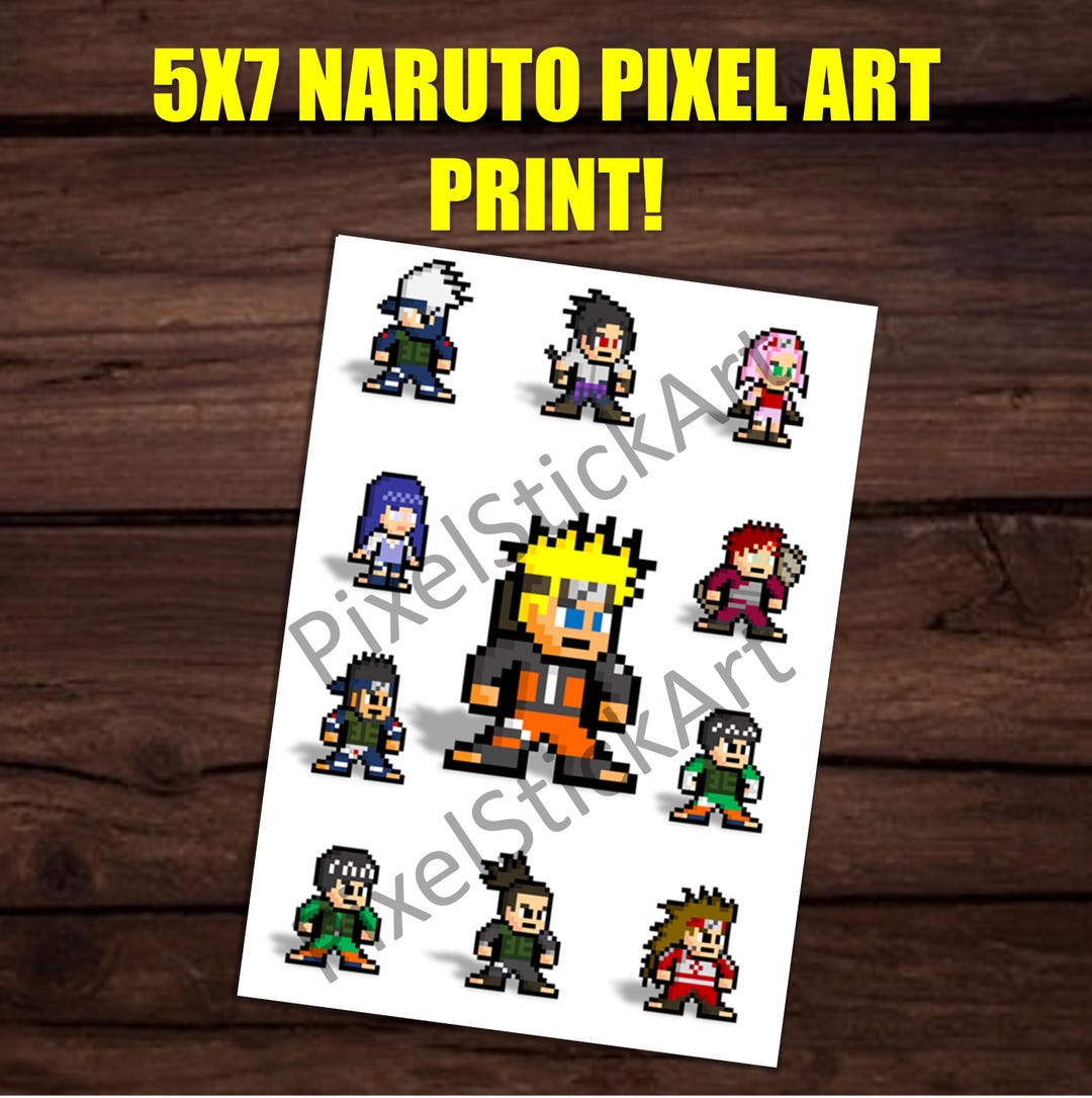 8-bit Naruto Anime 5X7 Print - Custom Designed Pixel Art Manga Comics ...