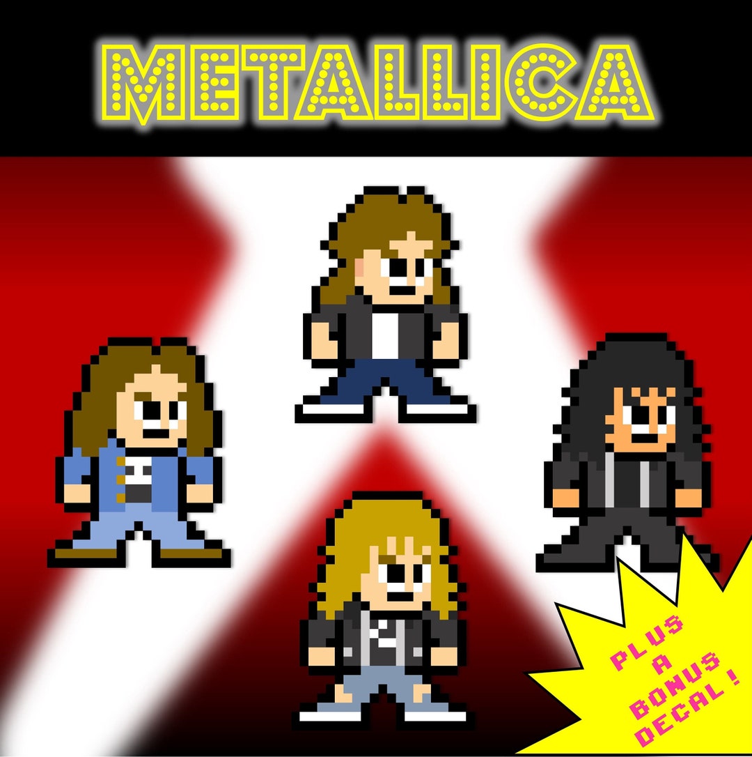 8-Bit Pixel Art 80's Metallica Collection Vinyl Sticker Set of 4 ...