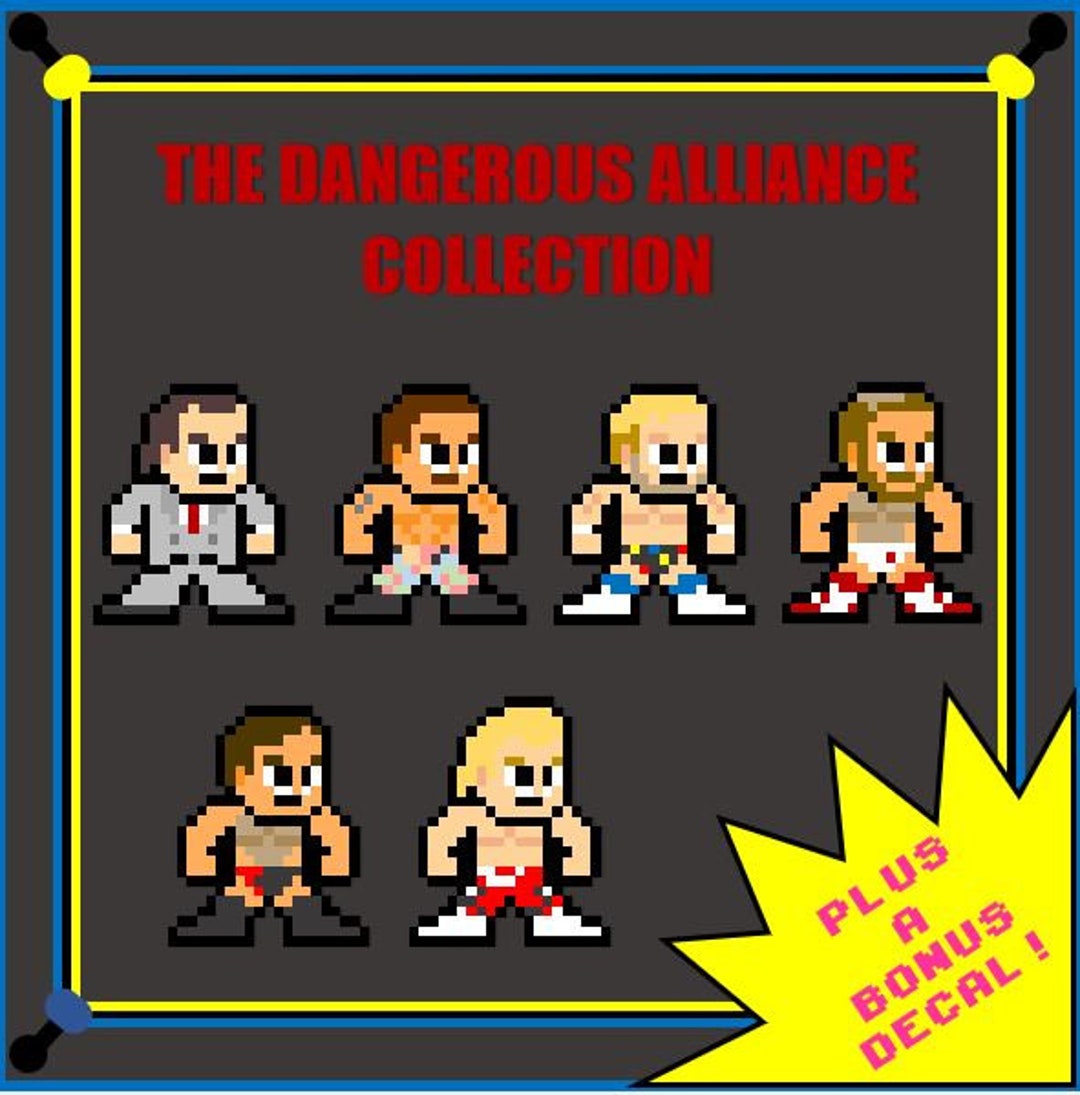 8-bit Pixel Art WCW Dangerous Alliance Collection Vinyl Sticker Set of ...