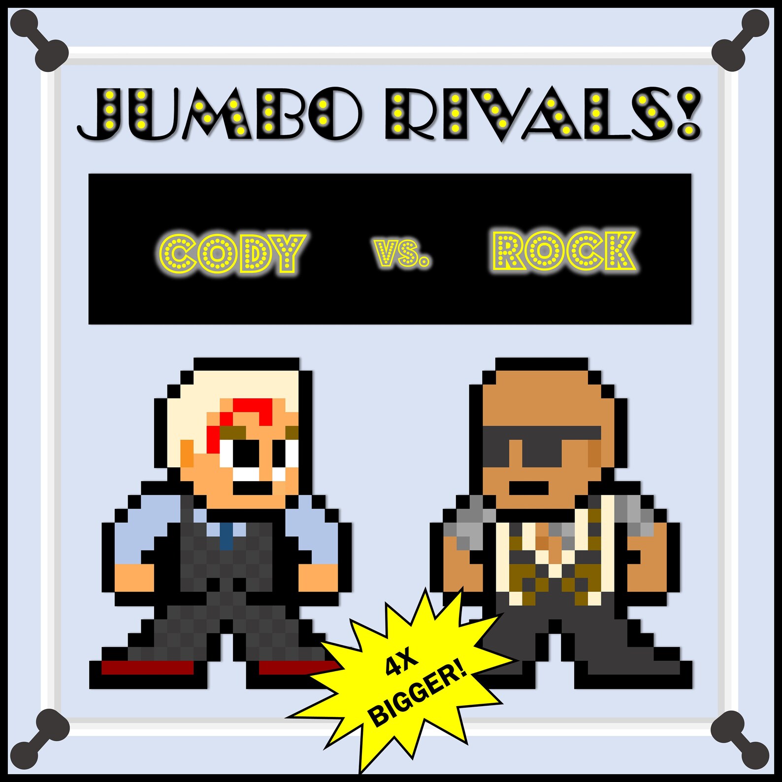8-bit Pixel Art Sticker JUMBO RIVALS Set of Two JUMBO Decals: Cody Vs ...