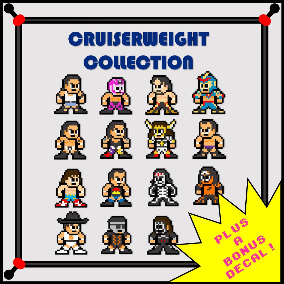 8-bit Pixel Art WCW Cruiserweight Collection Vinyl Sticker Set of 15 ...