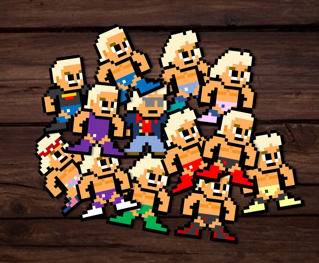 8-bit Pixel Art NWA/WCW/WWF Nature Boy Collection Vinyl Sticker Set of ...