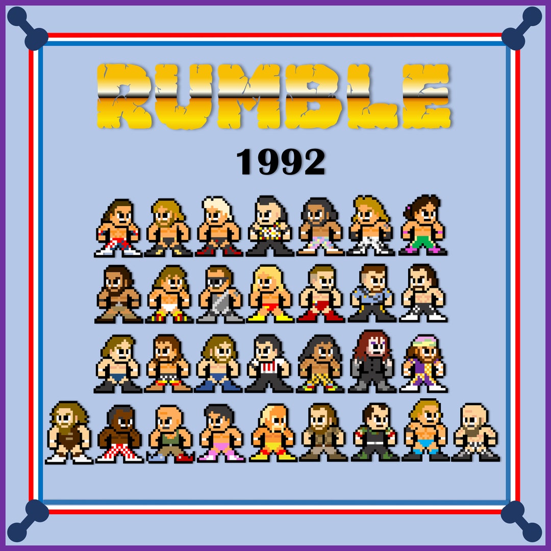 8-bit Retro Wrestling Stickers: Rumble 1992 Set of 30 - Etsy