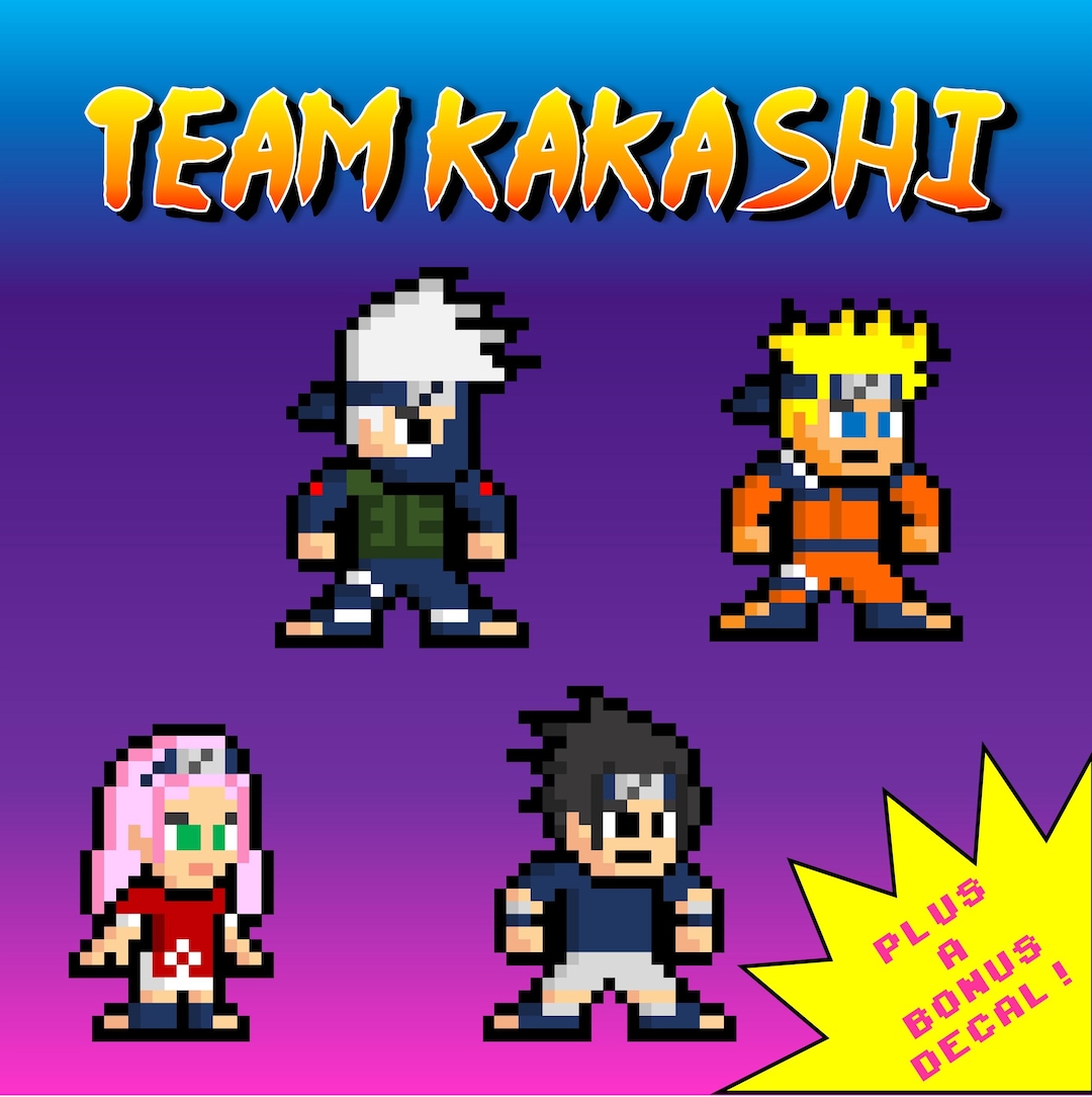 Pixel Art Stickers - Team Kakashi Vinyl Sticker Set of 4 Individual ...