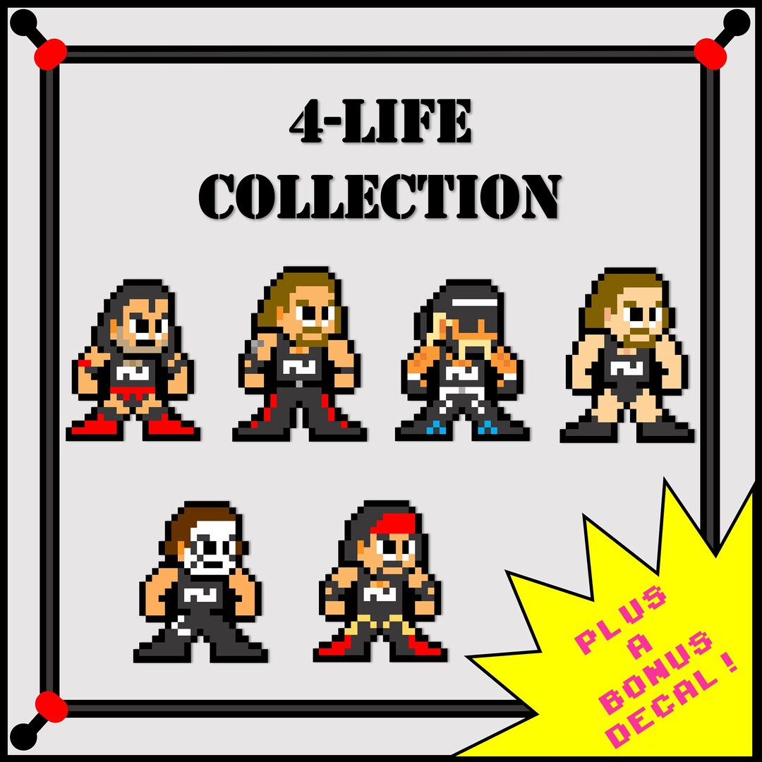 8-bit Pixel Art Stickers the 4-life Collection Vinyl Sticker Set of 6 ...