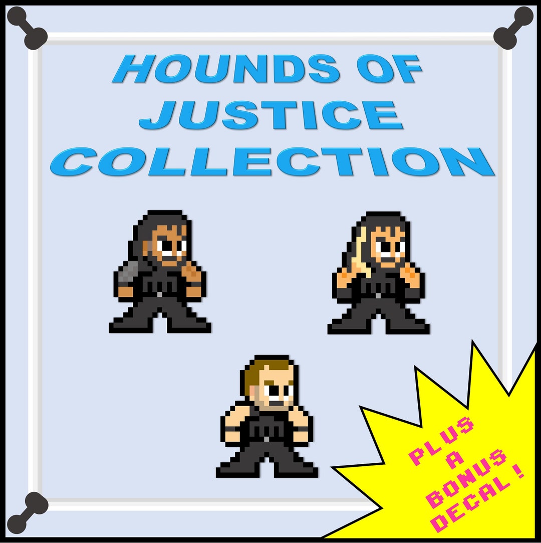 8-bit Retro Wrestling Stickers: Hounds of Justice Set of 3 - Etsy